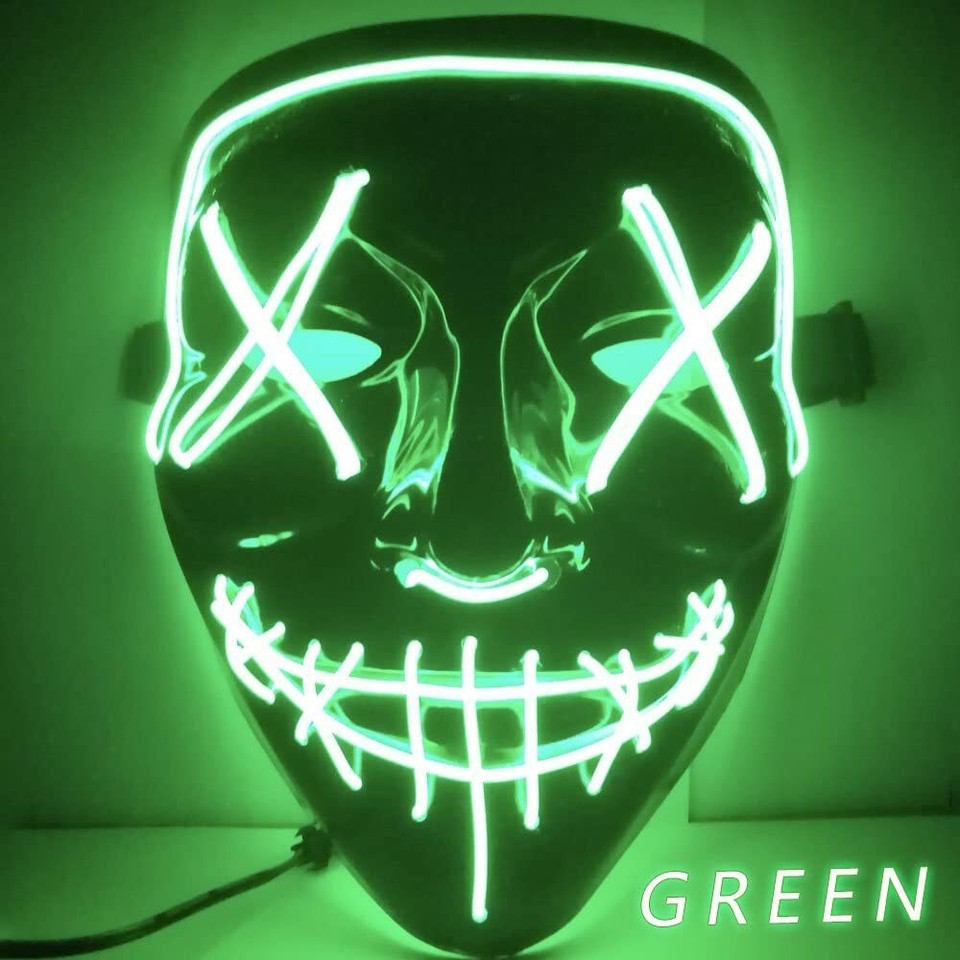 Halloween Clubbing Light Up LED Mask Costume Rave Cosplay Party Purge 3 ...