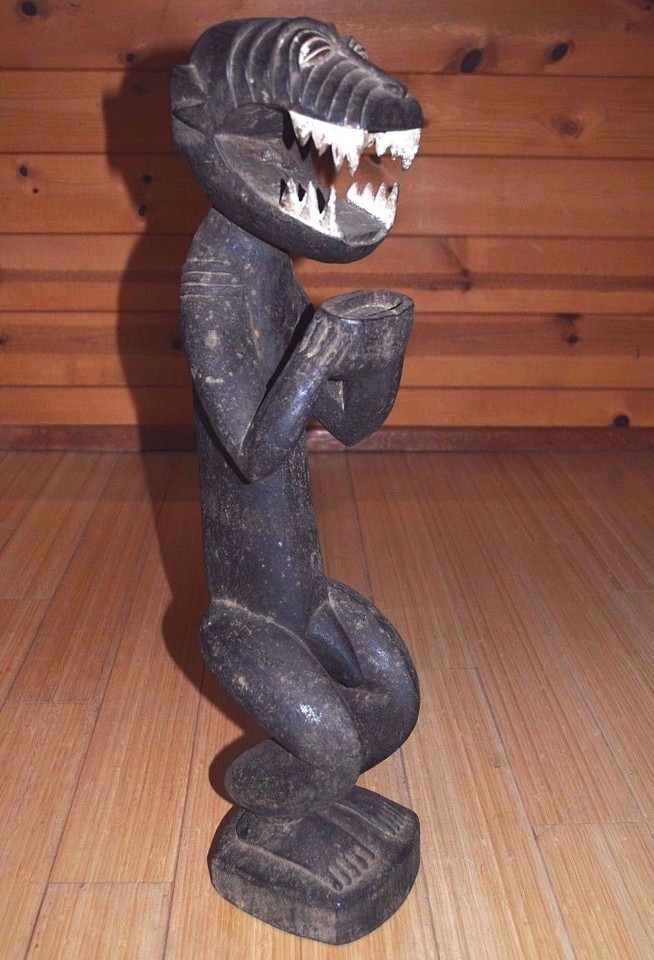 Antique Baule Mbra African Possession Cult Gbekre Monkey Wood Statue ...
