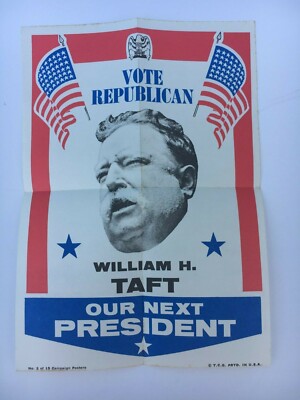 1972 Topps Presidential Campaign Mini POSTER 5x7" WILLIAM H. TAFT #2 | eBay
