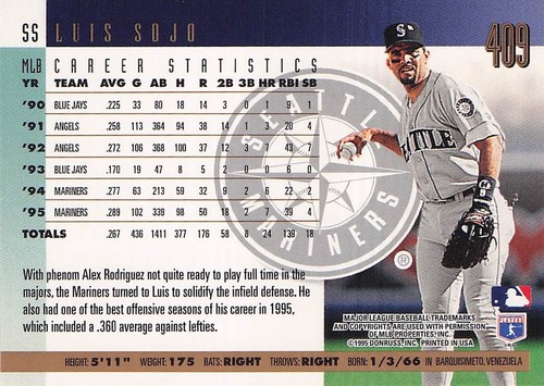1996 Donruss #409 Luis Sojo Press Proofs | eBay