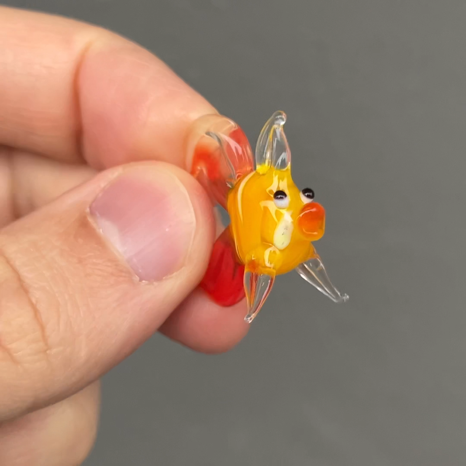 1” Glass Fish Figurine Blown Miniature | Small Art Glass Animal Gift | eBay