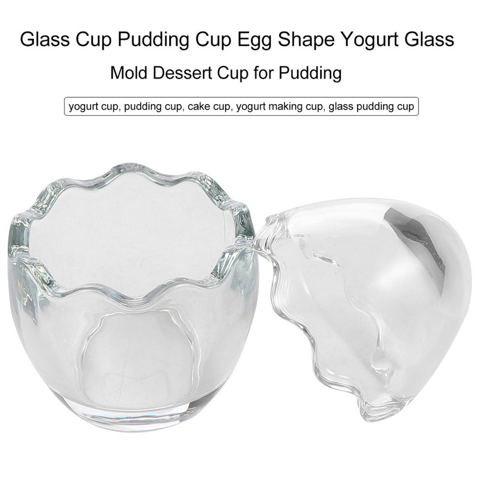 2 Pcs Egg Shaped Pudding Cups Small Basins Dessert Parfait Clear | eBay ...