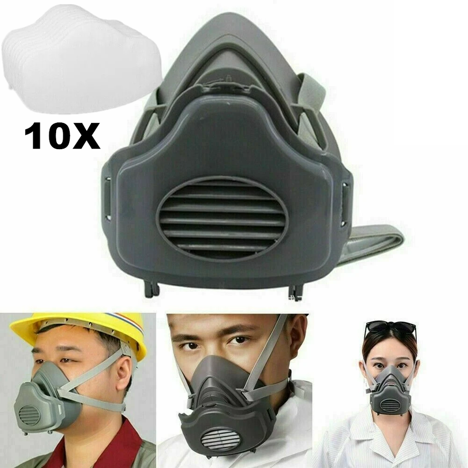 Half Face Shield Respirator Dust Mask for Painting Sanding Woodworking ...