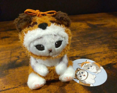 Mofusand raccoon dog nyanpantsu animal costume Plush doll mascot 10cm ...