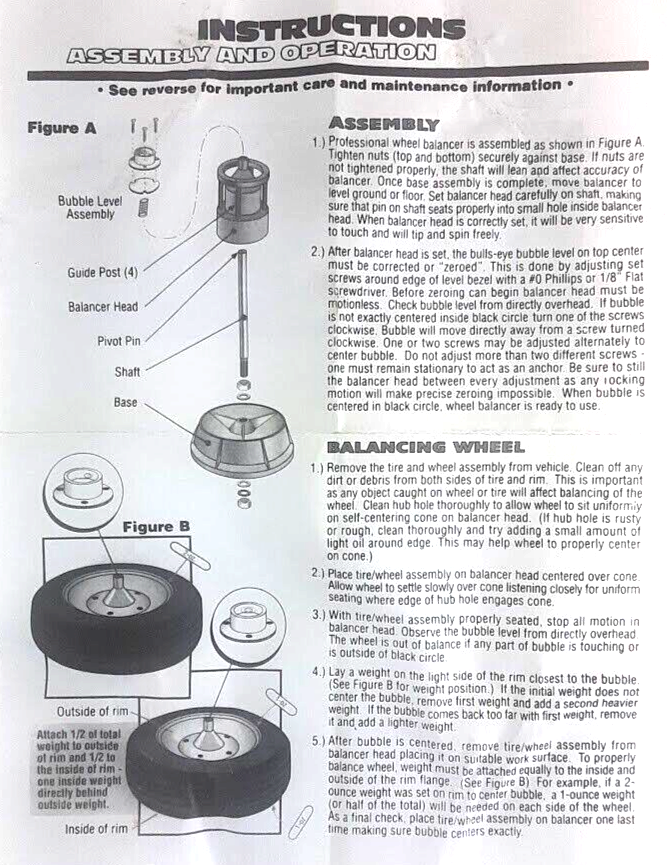 Portable Hubs Wheel Balancer W/ Bubble Level Wheel Circle Rims Tire ...