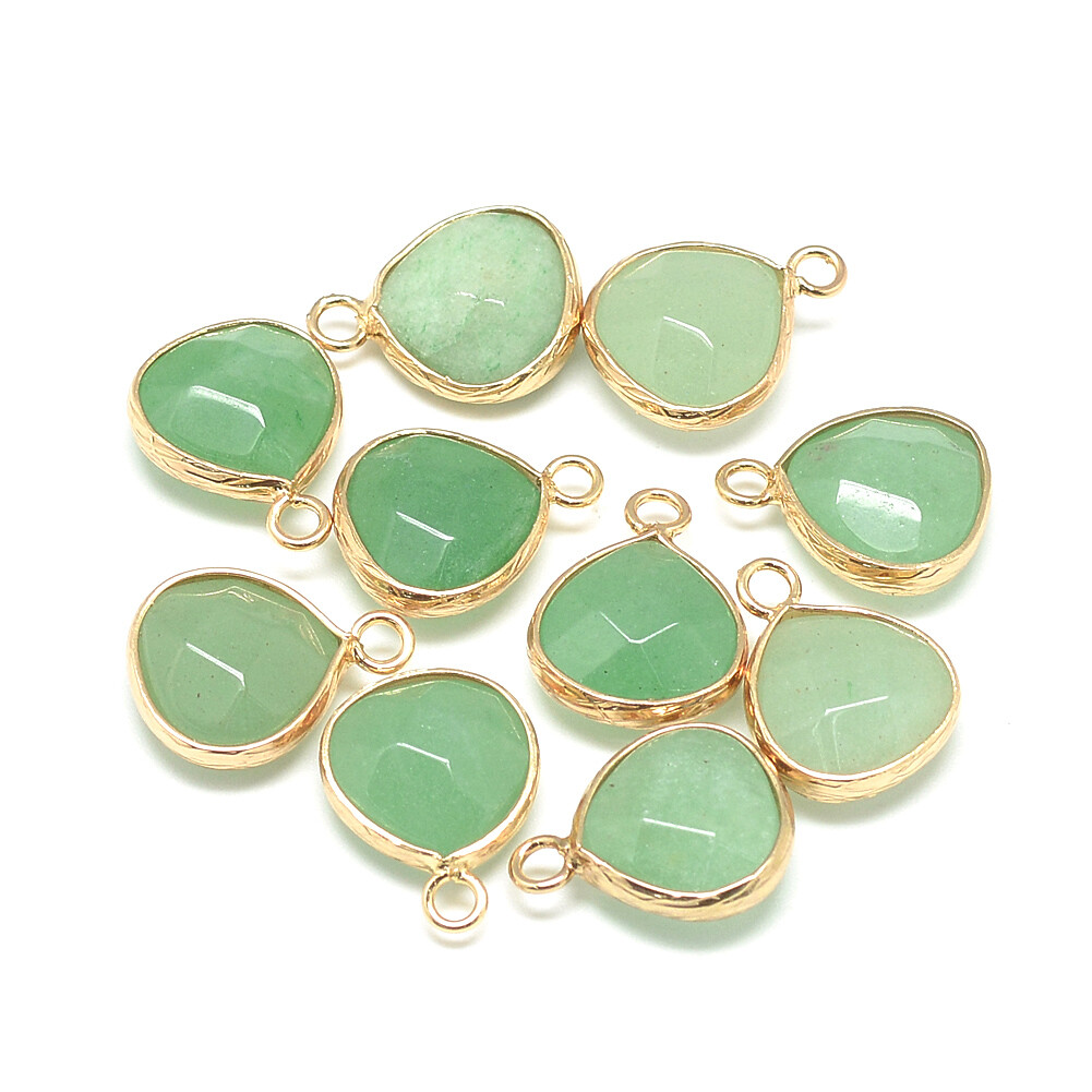 20pcs Mixed Stone Pendants Faceted Drop Pendants Mini Smooth Charms 17 ...
