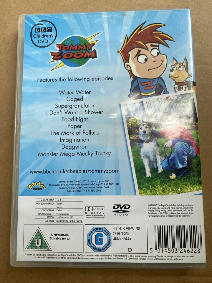 Tommy Zoom DVD 10 Episodes BBC 2007 Cbeebies 92 mins Graeme Hattrick ...