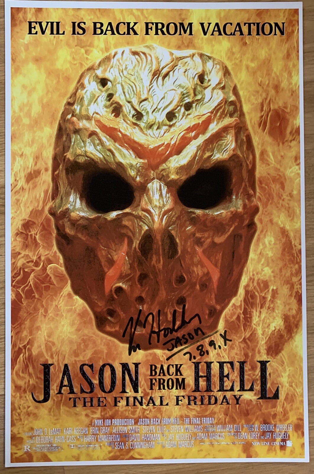 Kane Hodder Signed Jason Goes To Hell Friday 13th 11x17 Movie Poster ...