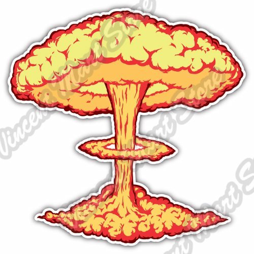 Nuclear Explosion Mushroom Cloud War Car Bumper Window Vinyl Sticker ...