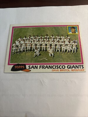1981 Topps San Francisco Giants Team Card #686 Dave Bristol | eBay