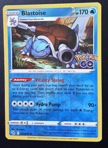 Blastoise 017/078 Reverse Holo Pokémon Go Pokémon Card - NM | eBay ...