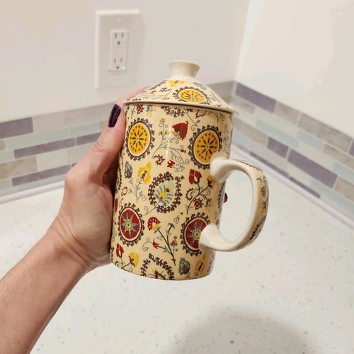 World Market Porcelain Tea Mug w/Lid | eBay