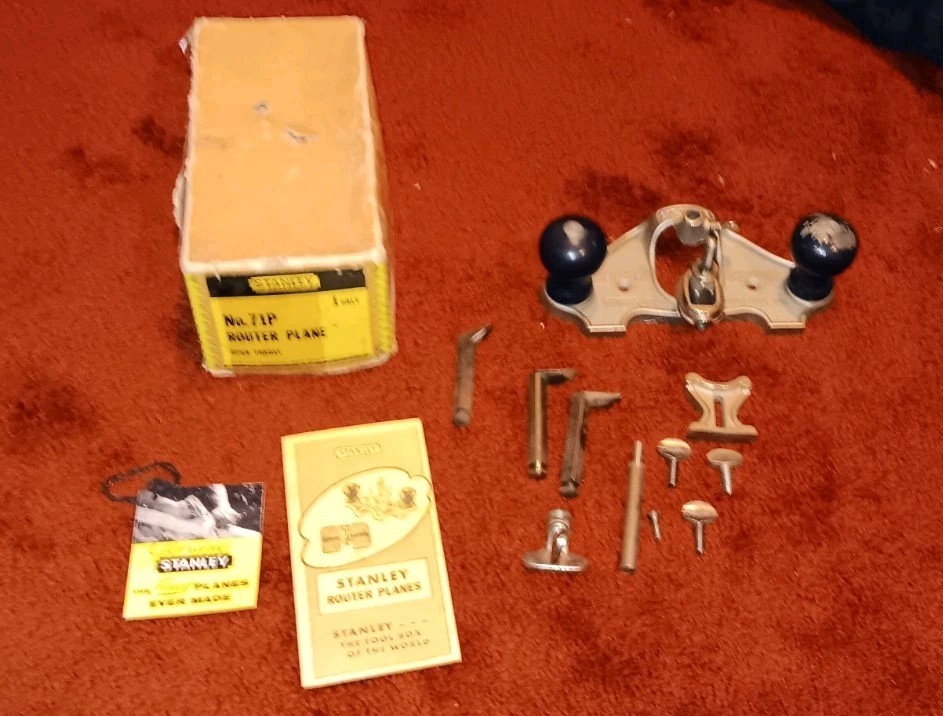 RARE Stanley Router Plane #71P Open Throat 3 Blades ALL Original In Box ...