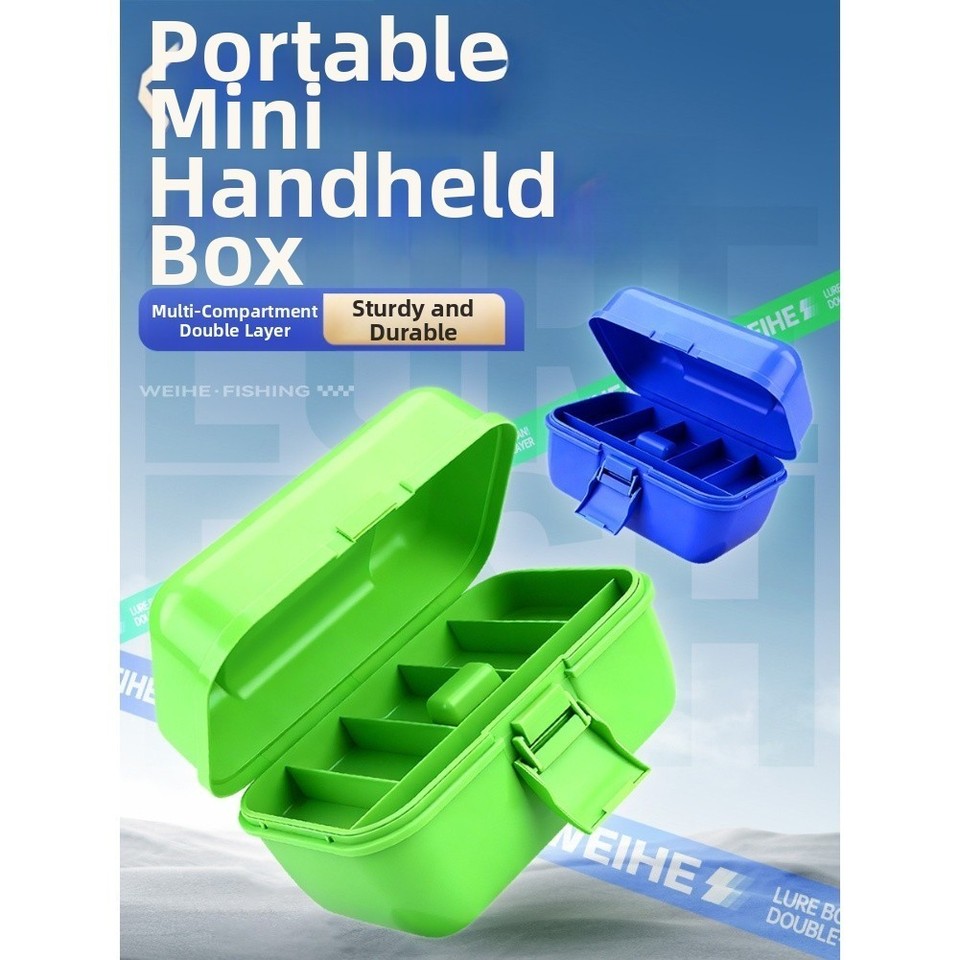 Two-Layer Organizer Fishing Tackle Box Two-layer Design 6 Small Slots ...