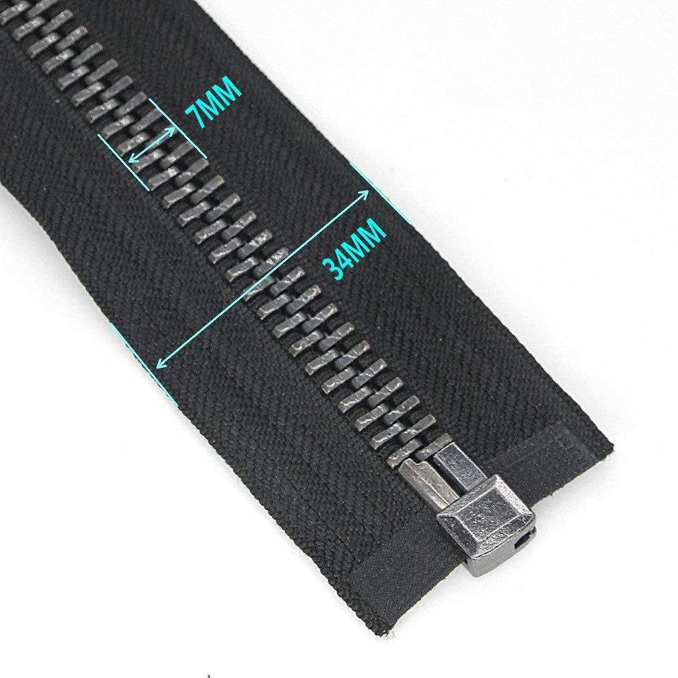 #8 24 Inch Separating Metal Zippers Black Nickel Heavy Duty Metal ...