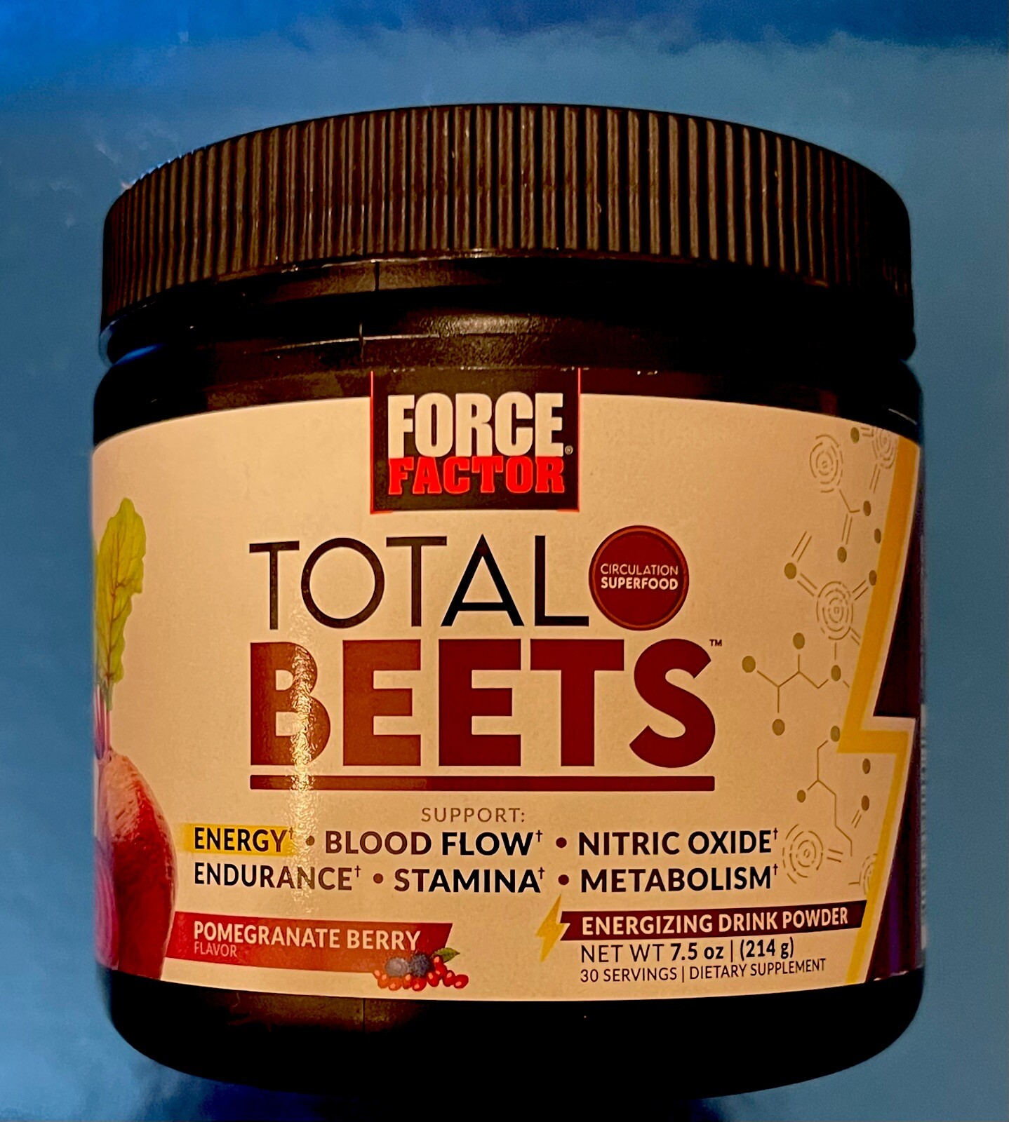 Force Factor Total Beets Energy Superfood Powder Pomegranate Berry Exp ...