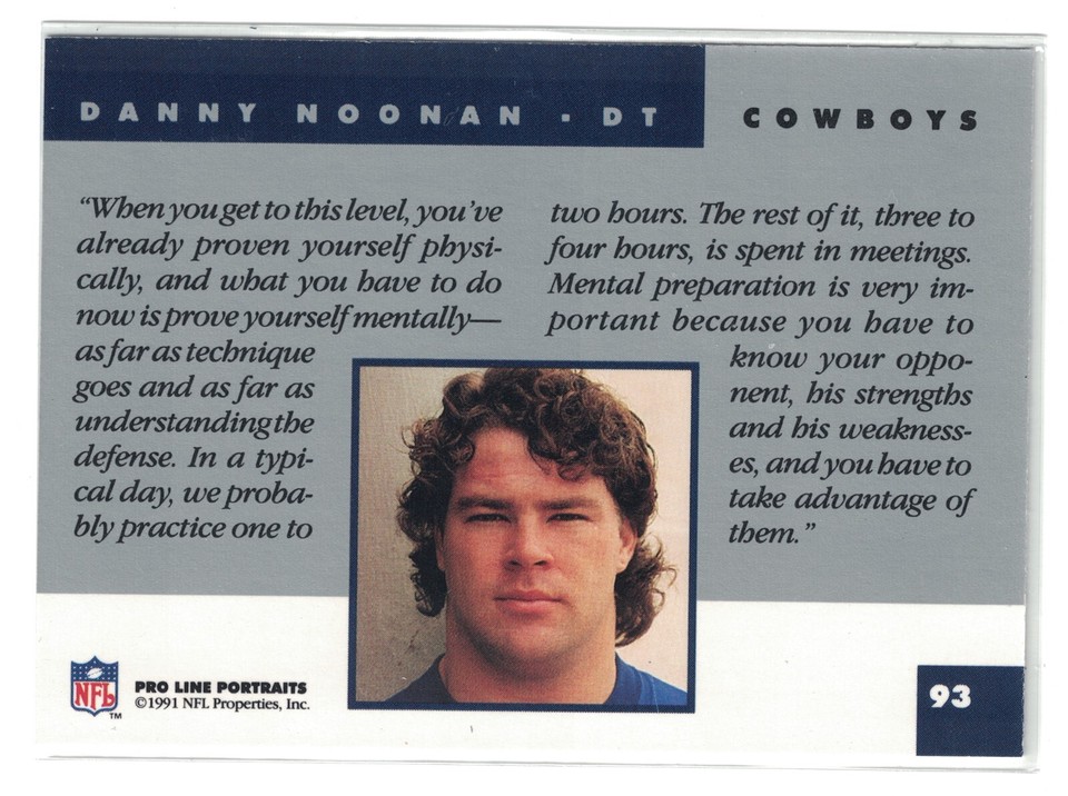 1991 NFL Pro Line Portraits Danny Noonan #93 | eBay