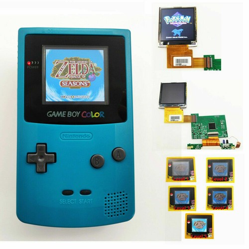 Nintendo Game Boy Color GBC System Backlight Backlit Brighter TFT Teal ...