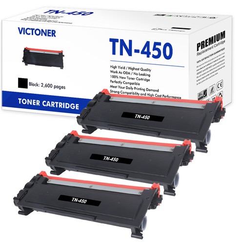 3 Pack TN450 TN-420 Toner Compatible With Brother HL-2240 HL 2270DW MFC ...