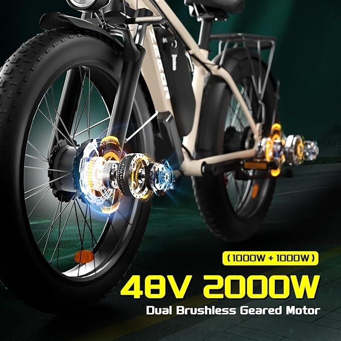 26" Electric Bike For Adults 3000W AWD 37MPH E-Bike Mountain Bicycle ...