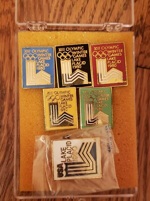 NEW Vintage, Lot of 6, 1980 Olympic Winter Games, Lake Placid, Enamel ...