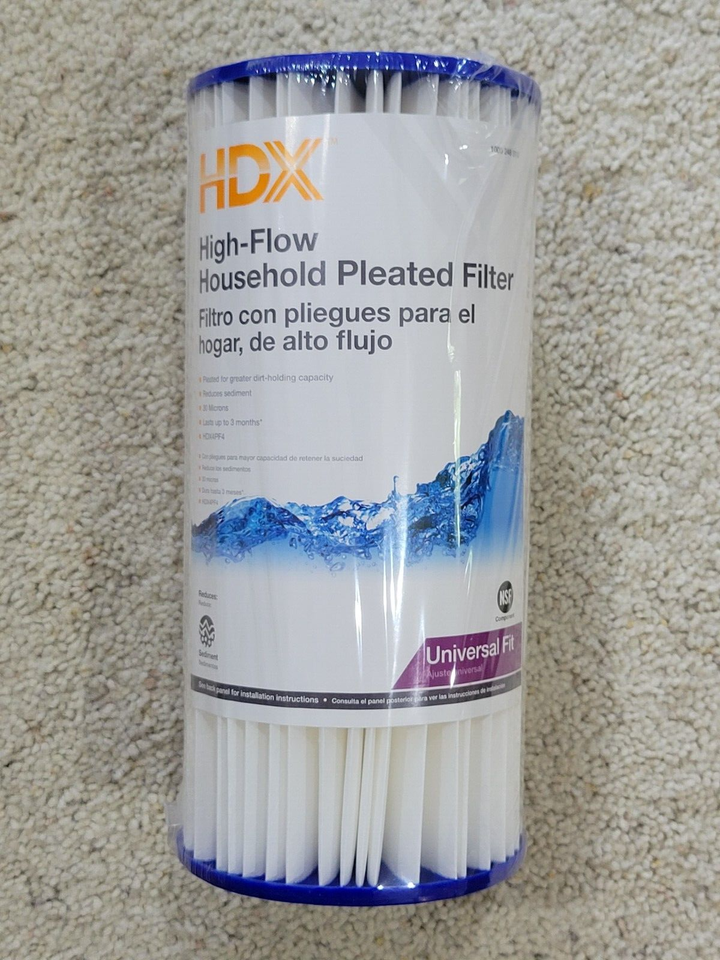 HDX High-Flow Household Pleated FILTER #HDX4PF4 – Universal Fit, NEW ...