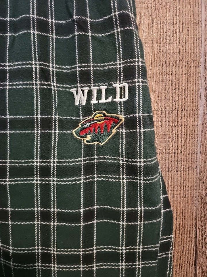 Minnesota Wild Pants Womens Medium Green Red Flannel Pajamas Lounge NHL ...
