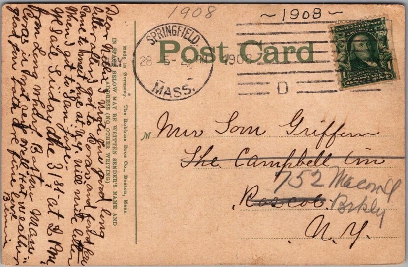 Vintage SPRINGFIELD, Massachusetts Postcard HOTEL WORTHY Street View ...