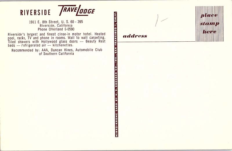 Postcard LODGE SCENE Riverside California CA j/30 AI9914 | eBay