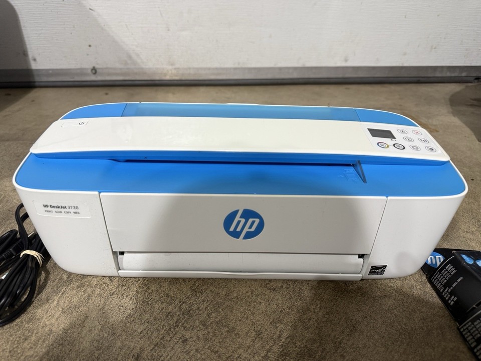 HP DeskJet 3720 All-In-One Ink Jet Printer Print / Scan / Copy Wireless ...