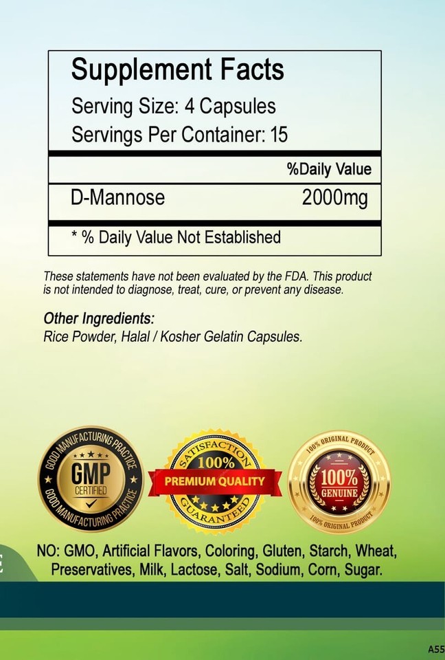 D-Mannose 2000mg – 60 Caps | Urinary Tract Support | Aspartame-Free | eBay