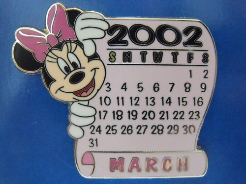 2002 Disney Trading Pin 12 Months of Magic Minnie Mouse March Calendar ...