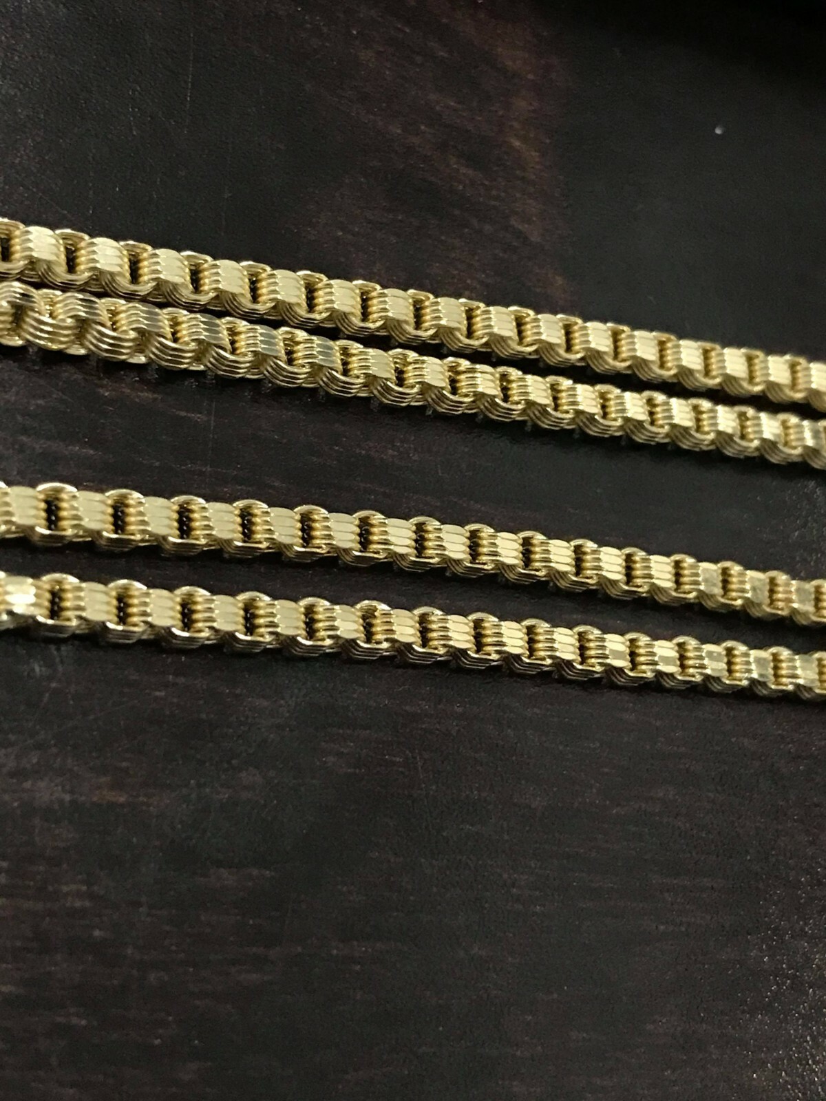 Real 10k yellow gold 3mm square Franco box byzantine chain 24 inch NEW ...