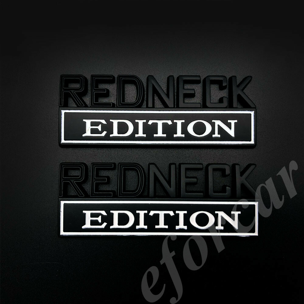 2pcs Black Metal REDNECK EDITION Sign Truck Car Trunk Emblem Badge ...