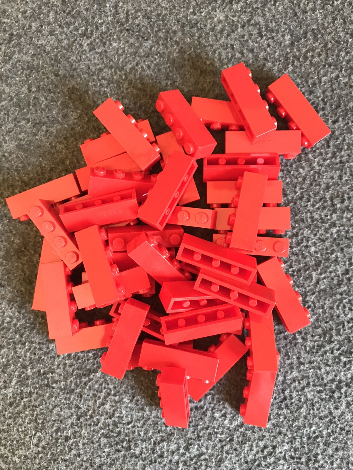 Lego 50 Pieces Red 1x4 Brick Bulk Building Bricks Parts Pieces Lot ...