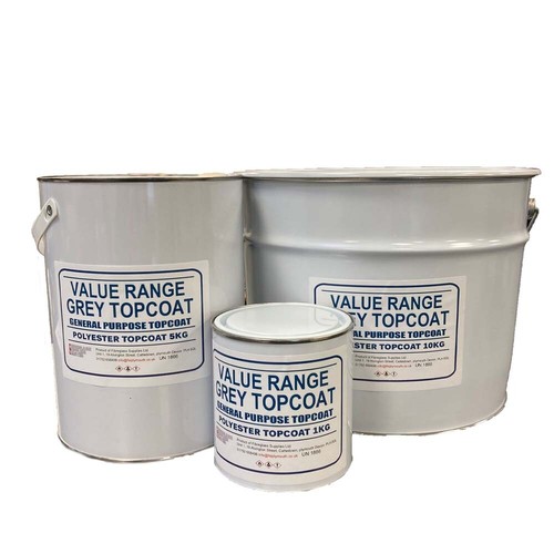 Value Range Fibreglass Grey GRP Polyester Topcoat + Catalyst Boat Deck ...