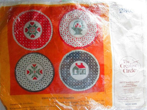 Calico Jar Toppers Stamped Cross Stitch Kit #2308 (Creative Circle ...