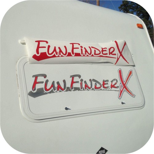 Decals Fun Finder X Camper Tent Travel Trailer Stickers Cruiser RV RED ...