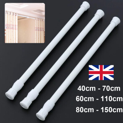 Extendable Spring Loaded Rods Telescopic Net Voile Tension Curtain Rail ...