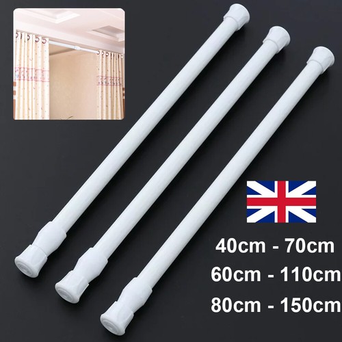 Extendable Spring Loaded Rods Telescopic Net Voile Tension Curtain Rail ...