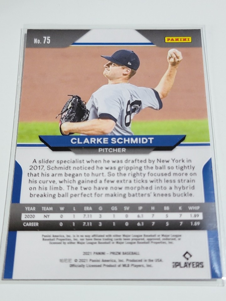 CLARKE SCHMIDT 2021 Panini Prizm Rookie #75. NY YANKEES | eBay