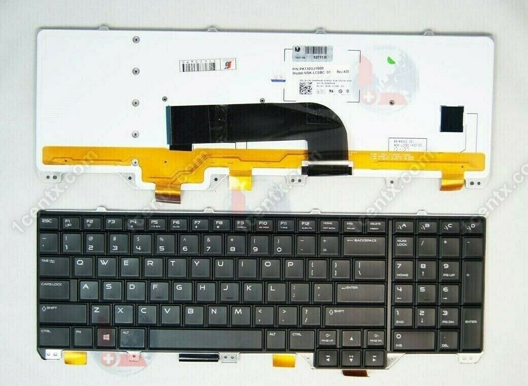 US English Backlit Keyboard for Dell Alienware 18 R1 P19E P19E001 4H8N6 ...
