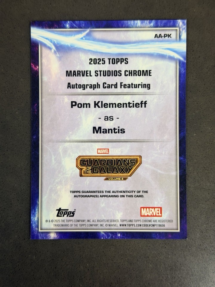 2025 Topps Marvel Studios Chrome Autograph Pom Klementieff As Mantis ...