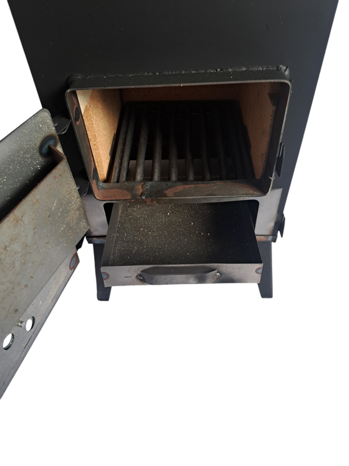 LOG WOOD BURNER STOVE MULTIFUEL GARAGE SHED WORKSHOP HEATER 7 CHAMOTTE ...