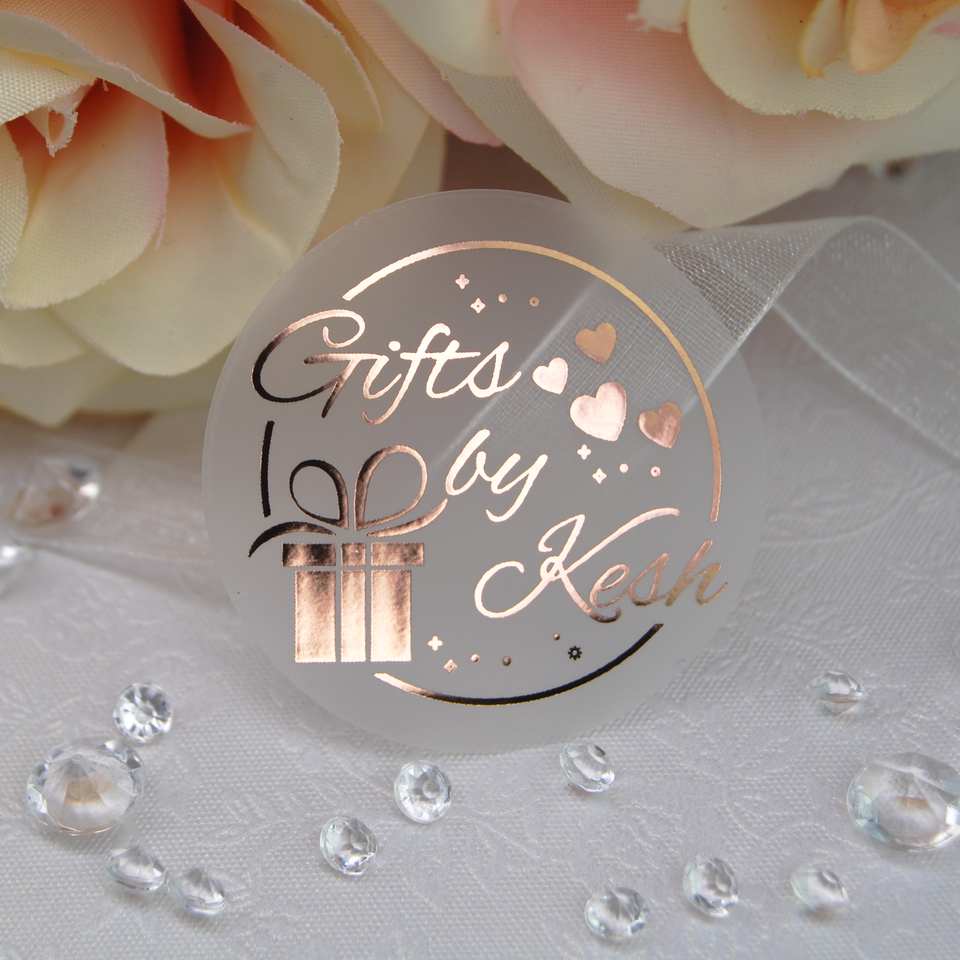 Round Business Logo Stickers, Personalised Semi Clear Transparent ...