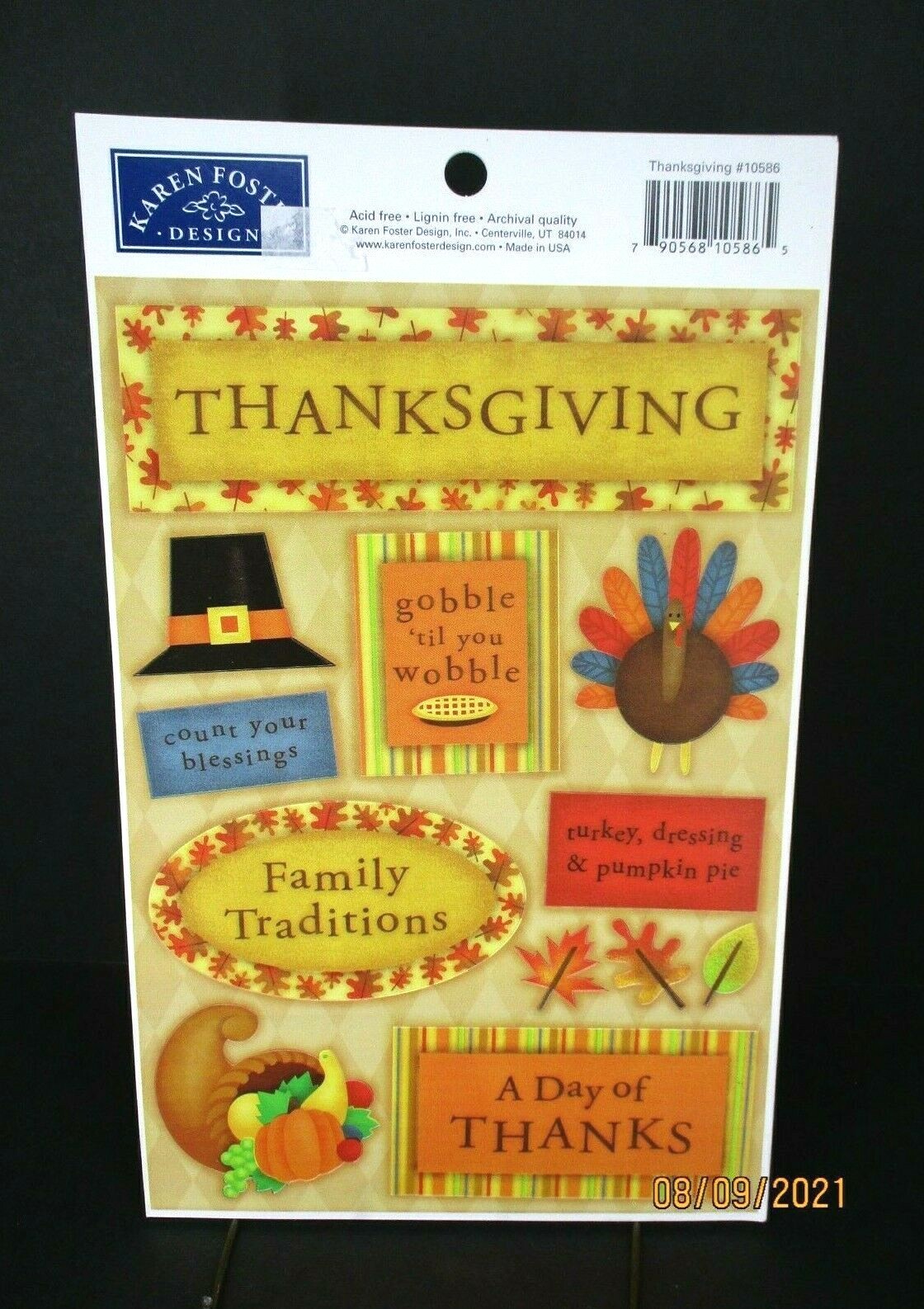 Karen Foster Design Thanksgiving Cardstock Sticker Sheet Sayings ...