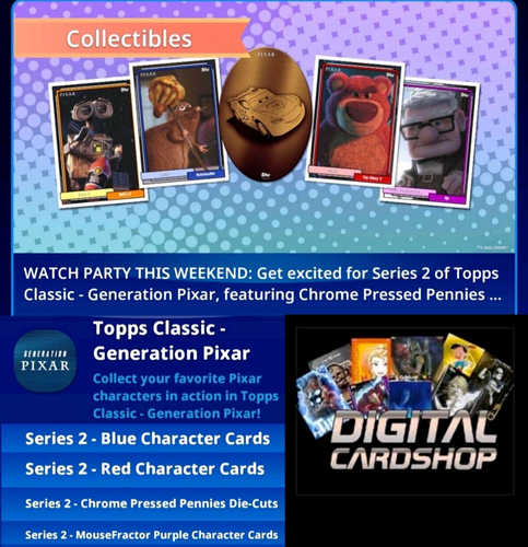 Topps Disney Collect Classic Generation Pixar Series 2 No Epics - 160 ...