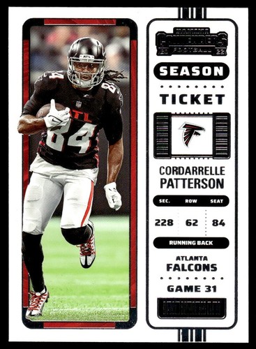 2023 PANINI SEASON TICKET CORDARRELLE PATTERSON ATLANTA FALCONS #10 | eBay