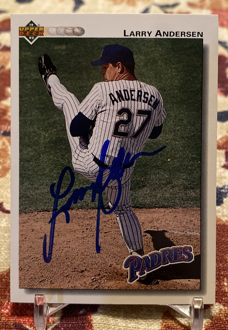 LARRY ANDERSEN 1992 Upper Deck #587 autographed signed card San Diego ...