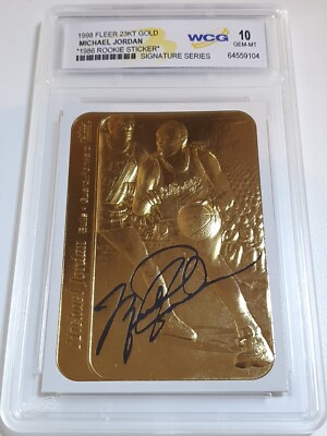 1998 Fleer 23KT Gold Michael Jordan 1986 Rookie Sticker - Gem Mint 10 ...